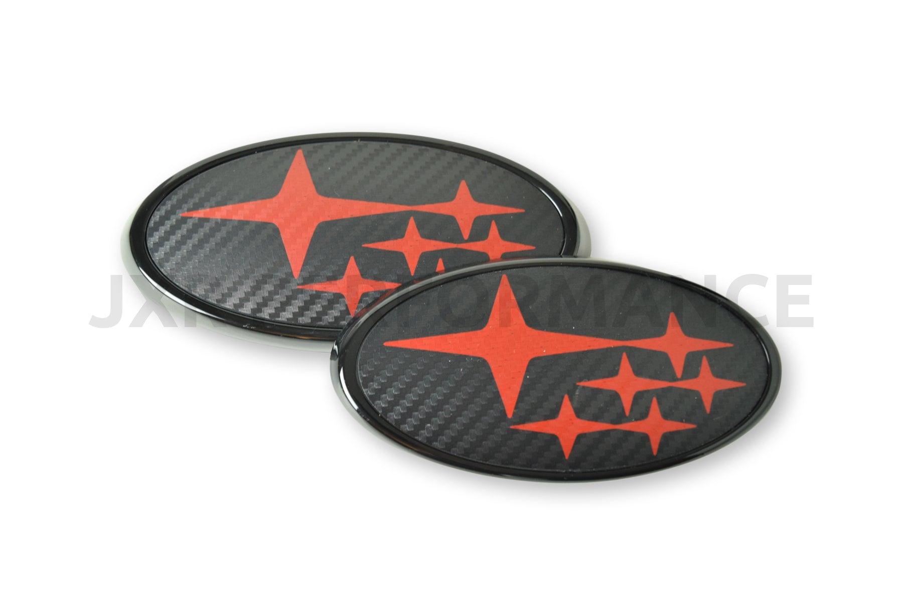 2015 2021 Subaru WRX STI Front And Rear Carbon Fiber Style Emblems JXR Performance